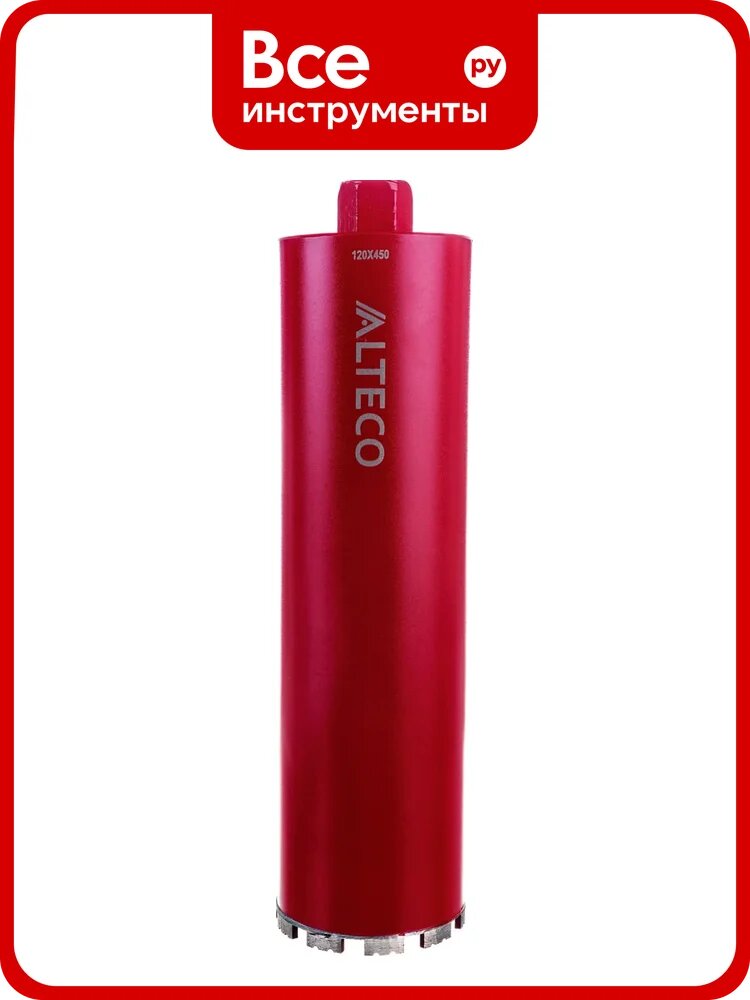 Коронка алмазная ВТ (120х450 мм) ALTECO 13253, мокрое сверление, для армированного бетона и камня, внешняя посадка