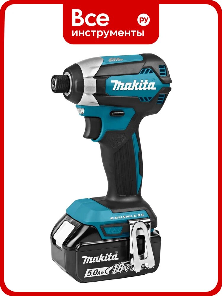 Шуруповерт аккумуляторный ударный бесщеточный Makita18В, 18В,1x5Ач, Li-ion,0-3400об\м,6-ти гр1\4",1.3кг, кейс,170Нм, М5-М16 DTD153RT