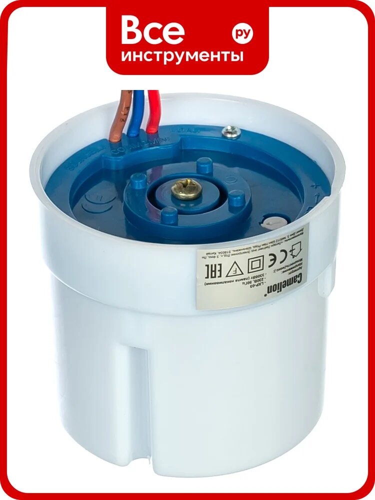 Датчик освещенности фотореле Camelion LXP-03 6466, уличный, белый корпус, встроенный, защита от влаги