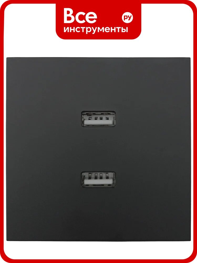 Розетка 2-ая USB разъем Lezard ZIMA черный бархат 704-4288-192, С таким оборудованием не нужно использовать адаптер