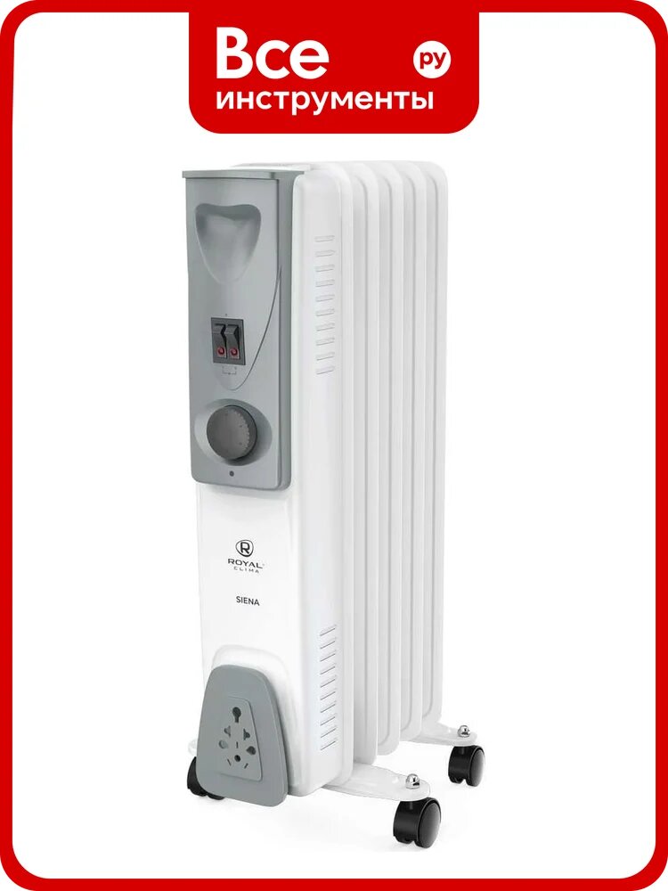 Масляный радиатор Royal Clima "SIENA" ROR-S7-1500M, белый, 1500 Вт