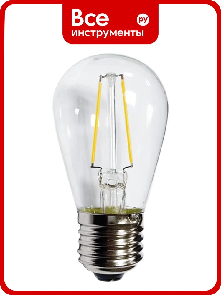Филаментная лампа Neon-Night ST45 E27 2LED 2Вт 230В 3000К теплый белый 230В IP65 601-801