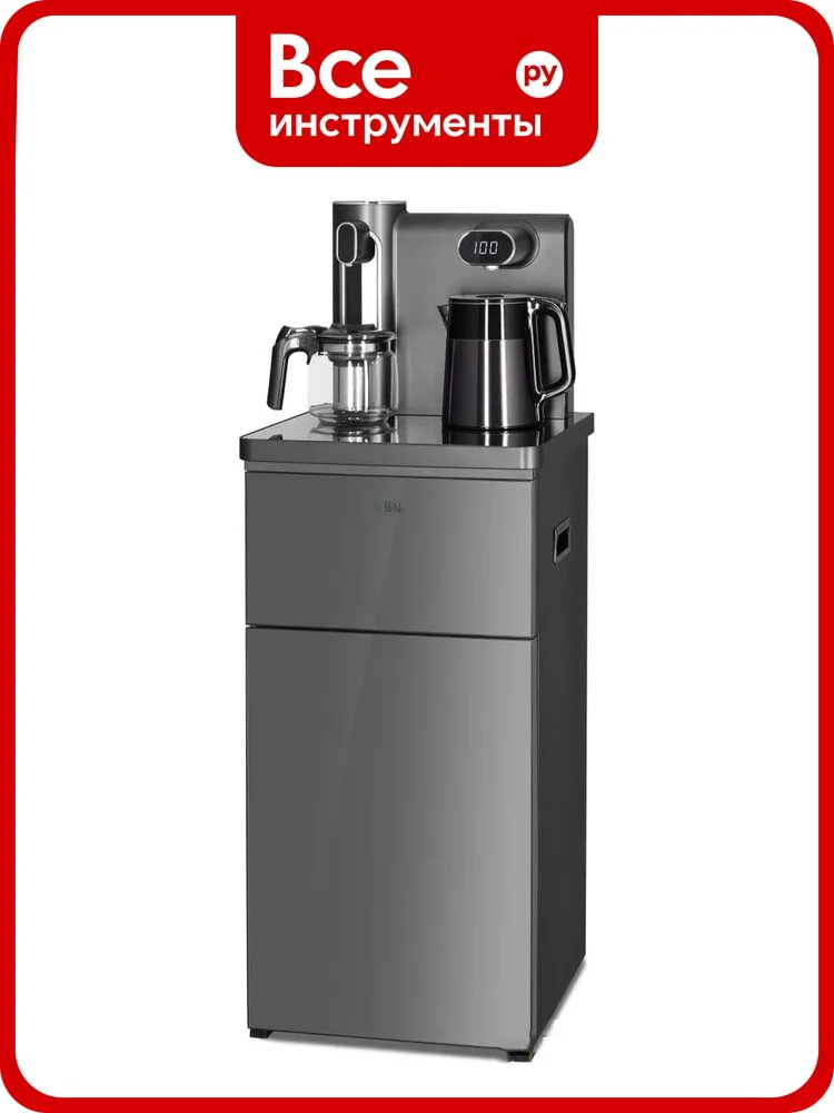 Кулер ECOTRONIC TB41-LE, с чайным столиком, электронный тип охлаждения, серый