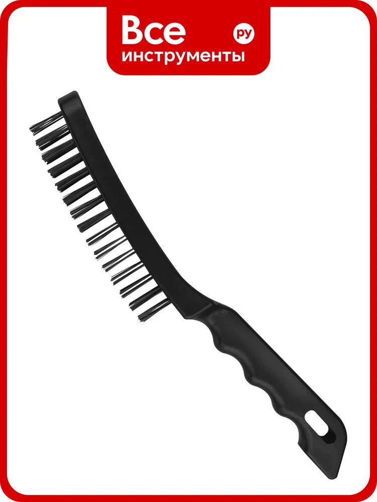 Щетка по металлу vertextools с пластиковой ручкой, 4-ряд 1212-03