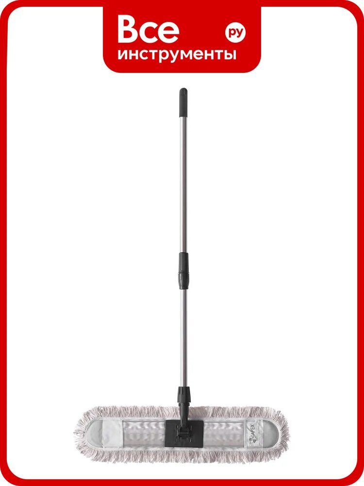 Швабра Apex Maxi Cotone 60 см 10805-A, для влажной уборки, телескопическая рукоятка, хлопковая насадка