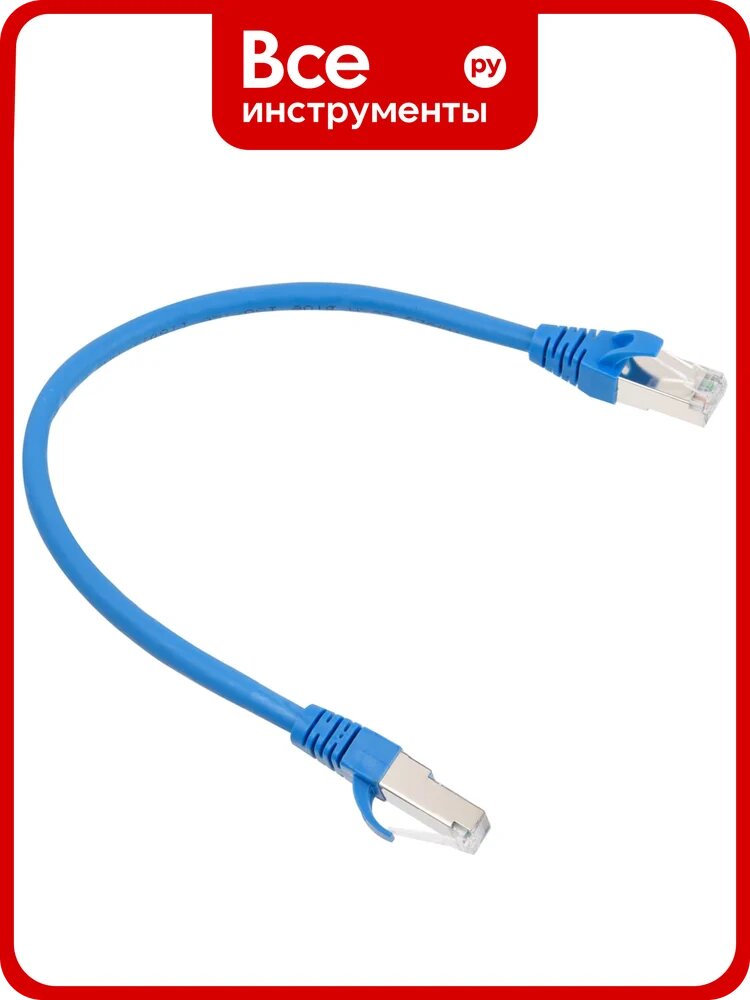 Патч-корд Advant Ethernet CAT6a, 2xRJ45, S/FTP, 4 пары (AWG26), оболочка LSZH, длина 0.3 м, цвет: синий