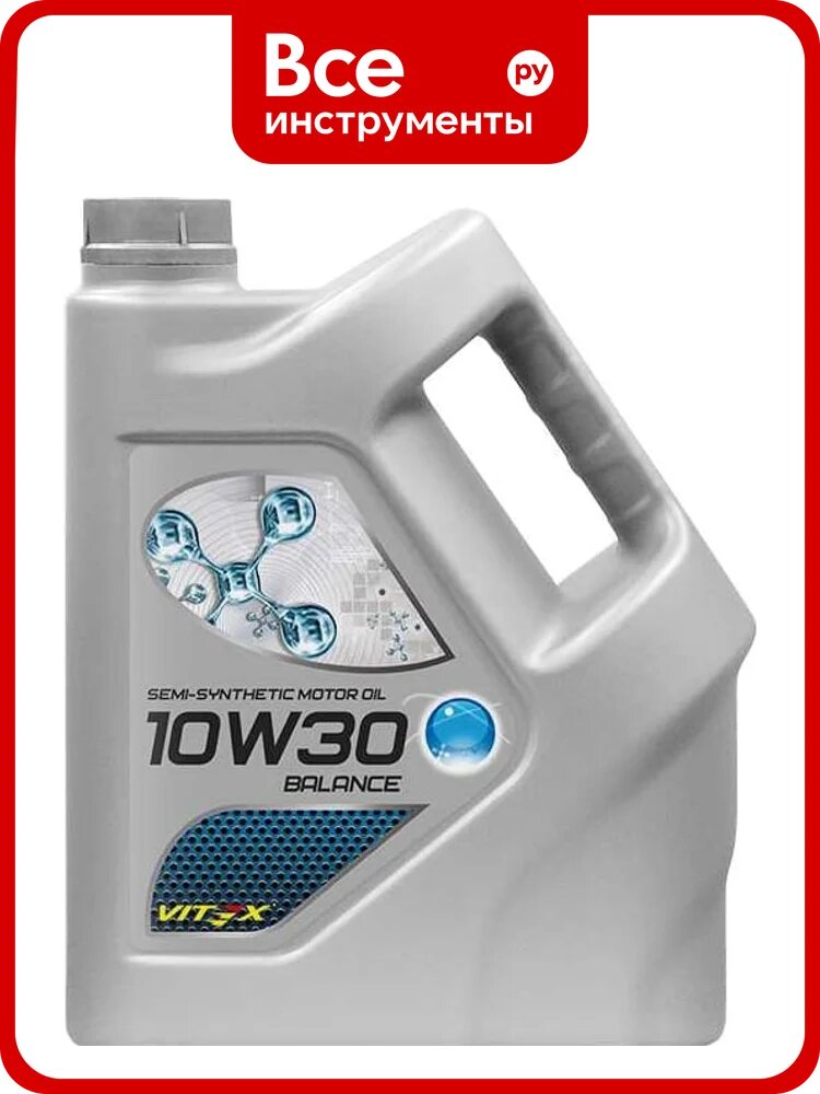 Масло моторное VITEX Balance 10W30 SAE 10W30, API SJ/CF канистра 4 л v306809, полусинтетическое масло для легковых