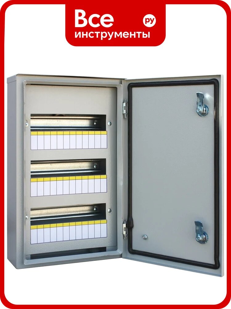 Металлический корпус DIRECT ELECTRIC IP54 ЩРН-36, навесной монтаж с замковым механизмом, защита IP54, металлическая рама