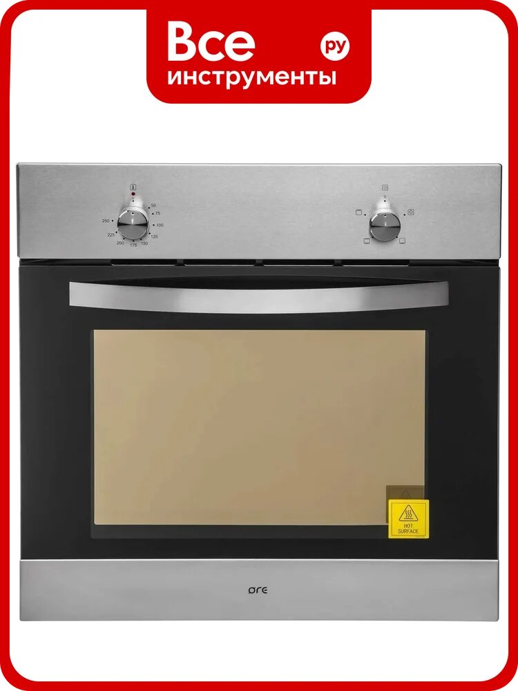 Духовой шкаф ORE VA60 INOX BM6402‑A1, электрический, механическое управление, телескопические направляющие, большой