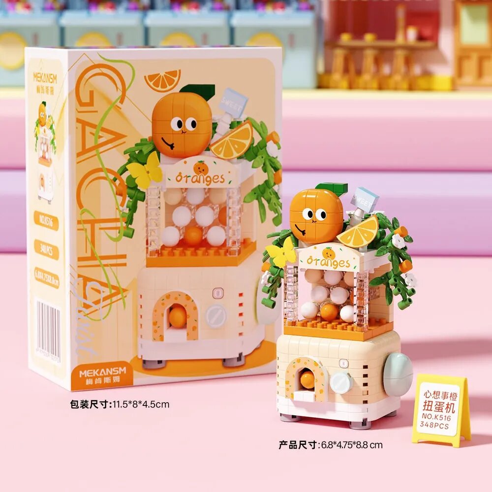 Строительные блоки Fruit edge Gacha machine model, детские игрушки