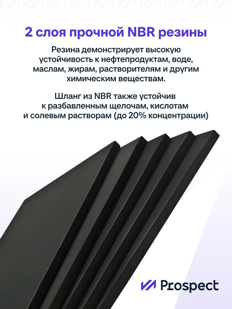 Шланг Топливный 8 на 16,5 мм 5 метров (1.6 МПа) Маслобензостойкий / Рукав резиновый / армированный ГОСТ 10362-2017