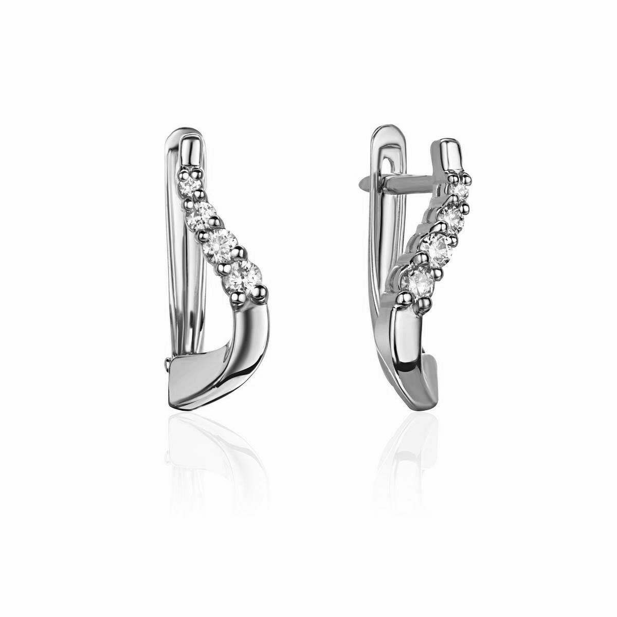 Серьги, золото, 585 проба, бриллиант