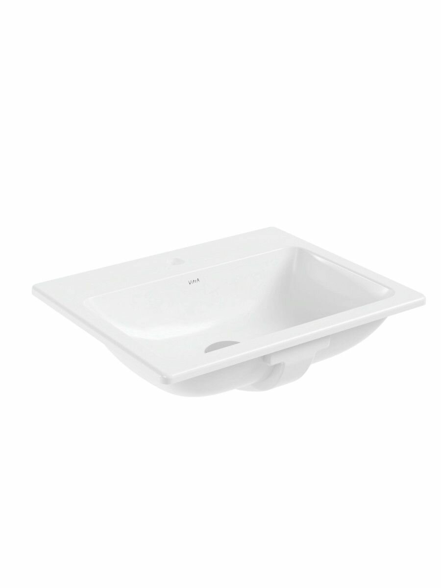 Встраиваемая сверху раковина VitrA S20 5465B003-0001 55 x 45 см прямоугольная белая антибактериальное покрытие Hygiene