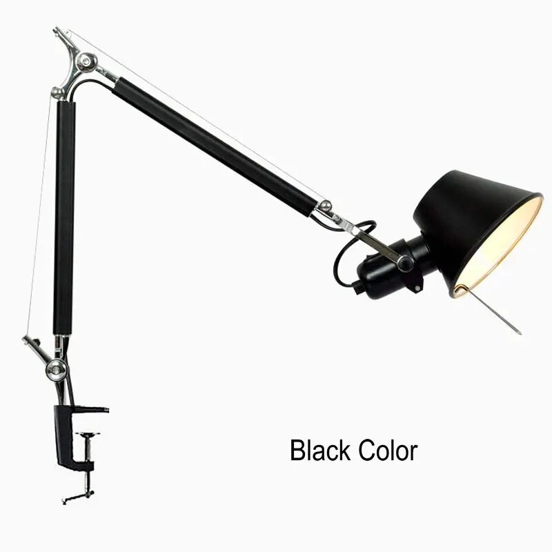 Настольная лампа XIUAN черно-серебристая длинная светодиодная Black Table lamp, Large Size, EU Plug
