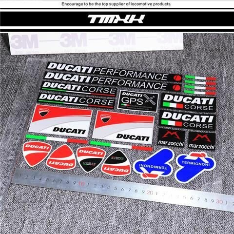 Наклейка светоотражающая Ducati Performance / Ducati Corse, виниловый стикер для мотоцикла
