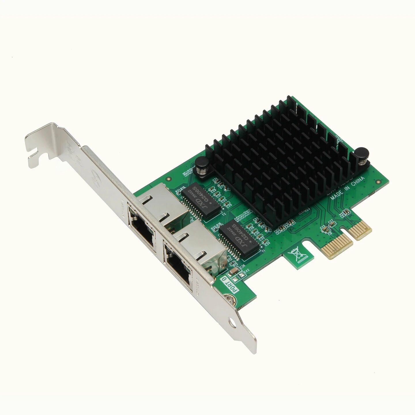 PCIe x1 сетевая карта Intel 8111G 10/100/1000 Мбит/с 2x RJ45