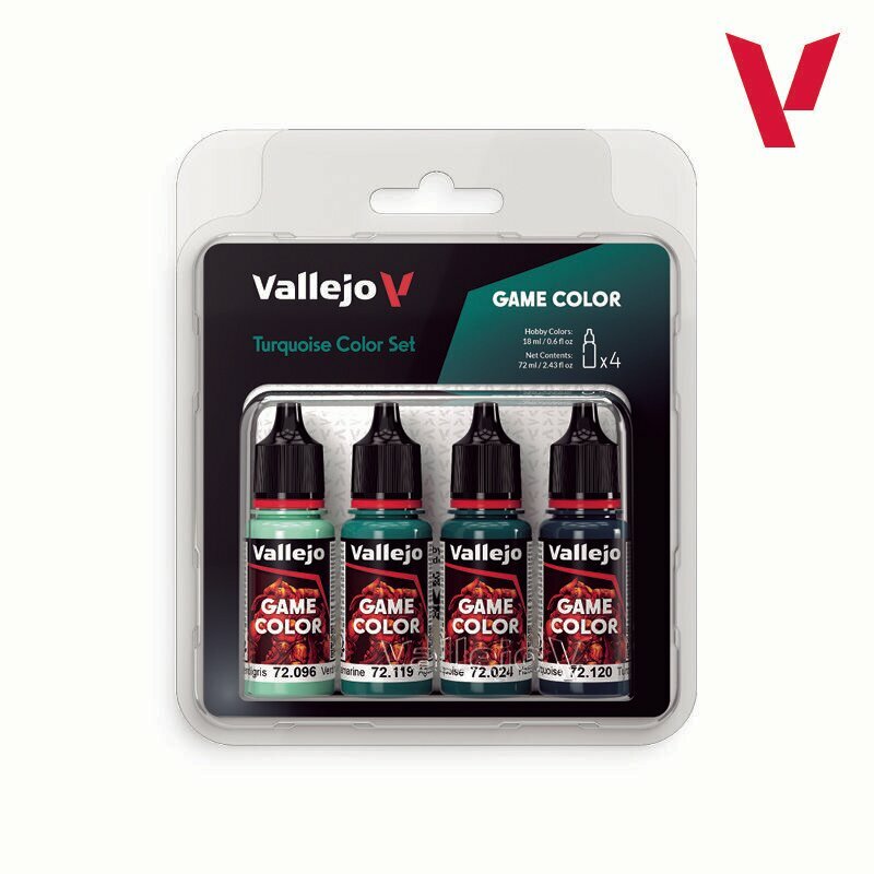 Набор акриловых красок для сборных моделей Vallejo Game Color: Turquoise Color Set (4) - обновленная формула 2024