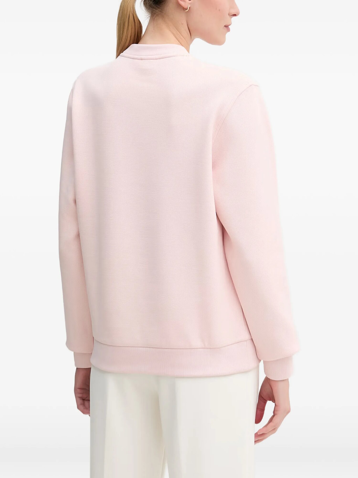 Свитер LACOSTE Logo-patch ribbed-trim sweater, размер 32 EU, , розовый — фото 1
