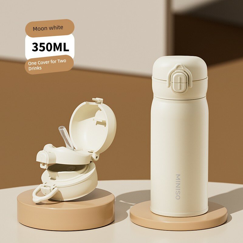 Термос MINISO 316L 350мл белый двойная крышка