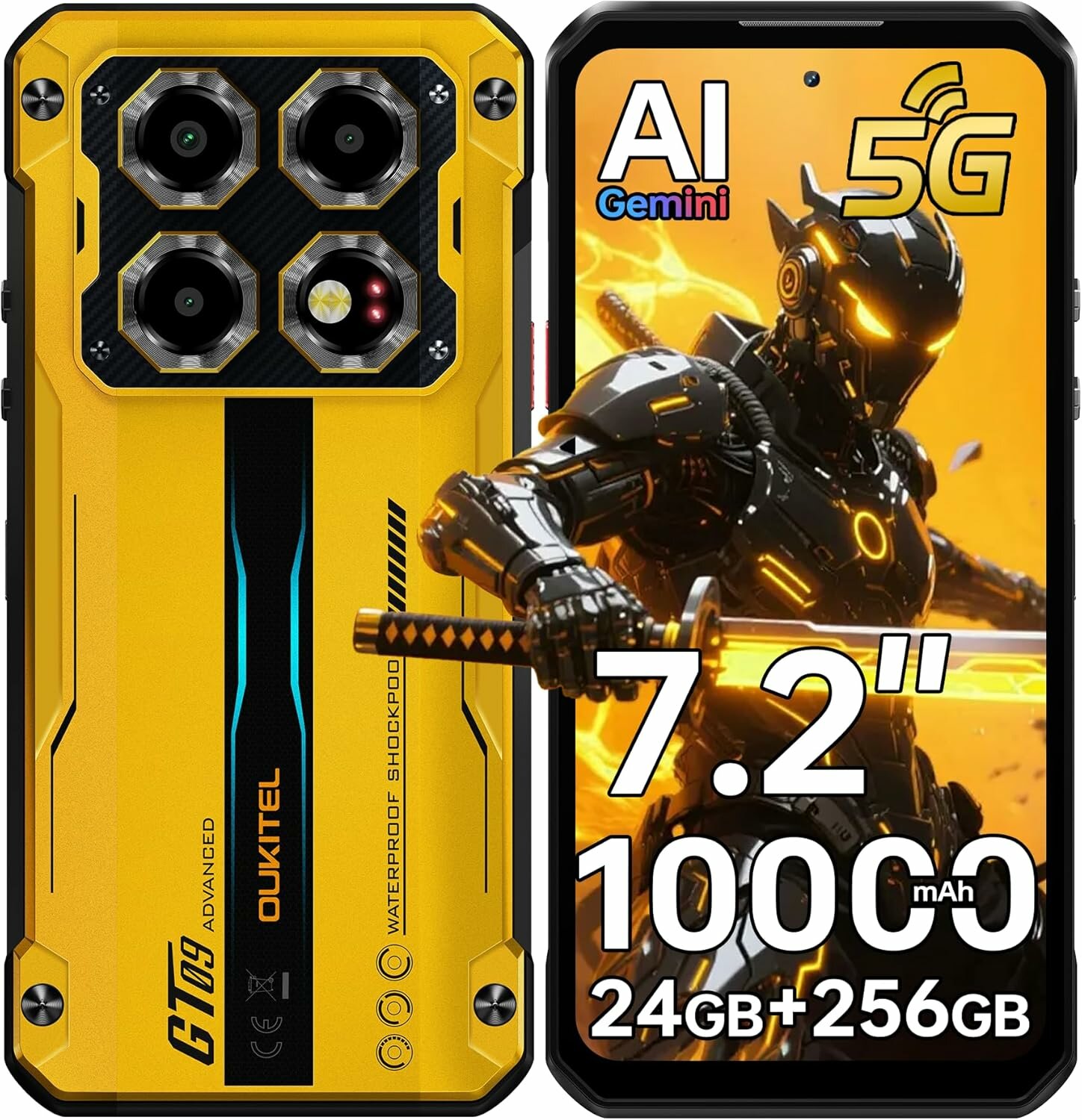 OUKITEL WP60 5G, 7,2-дюймовый дисплей, 24 (8+16) ГБ 256 ГБ, 10000 мАч