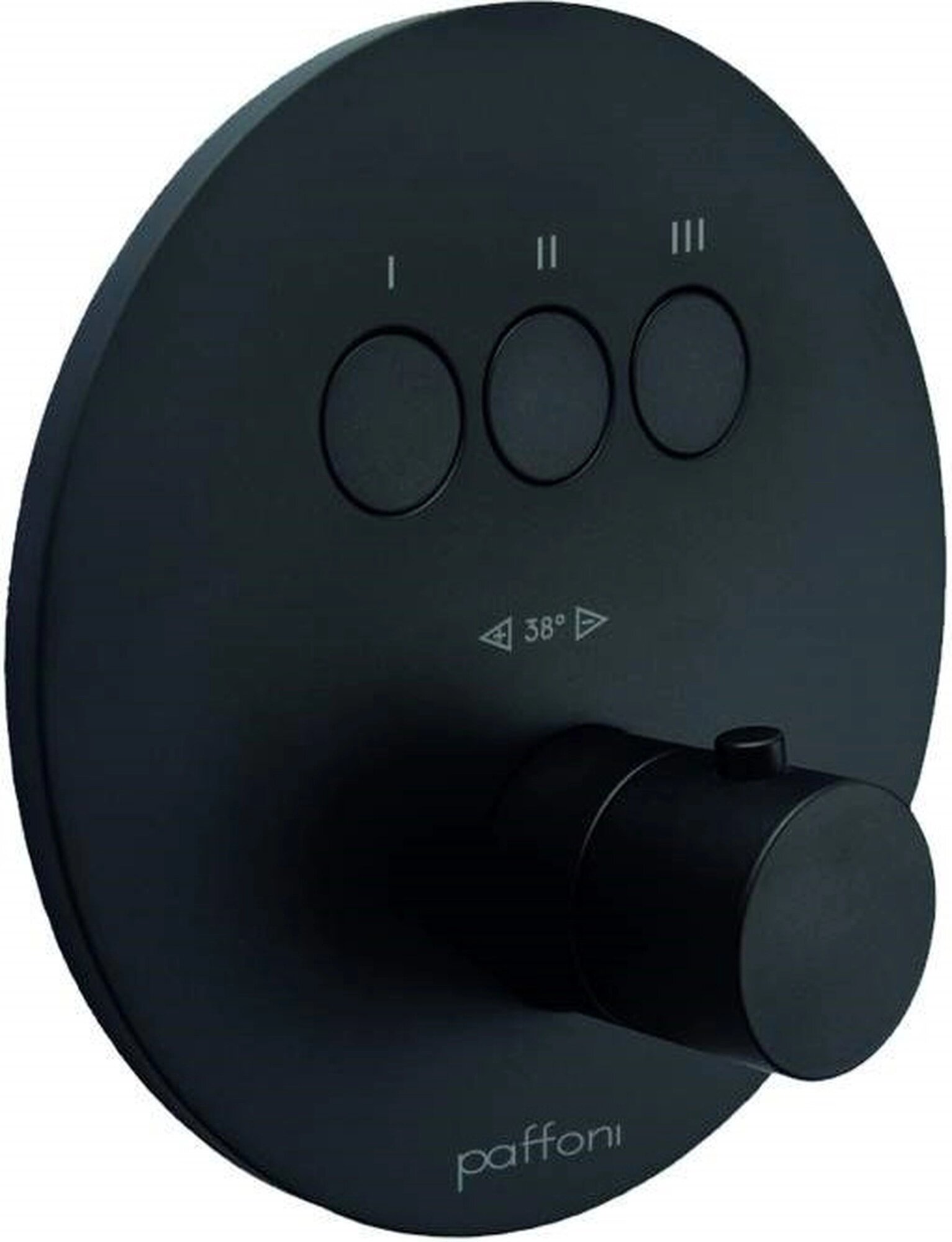 Смеситель Paffoni Light CPT019NO для душа, встраиваемый, термостат, с внутренней частью, 3 потребителя, черный матовый