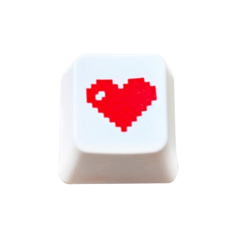 Клавиши PBT "Pixel Heart" красного цвета, высота OEM R4, для механических клавиатур, в стиле ретро-игр, для замены оригинальных колпачков, DIY