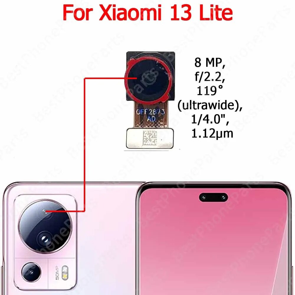 Задняя передняя камера для Xiaomi Mi 13 Lite Xiaomi 13 13Lite, модуль камеры для селфи, гибкий кабель, детали мобильного телефона