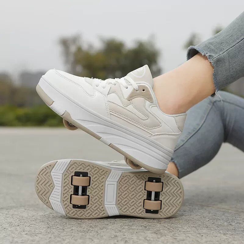 Heelys маленькие четырехколесные кроссовки для детей, каштаново-белые, размер 38
