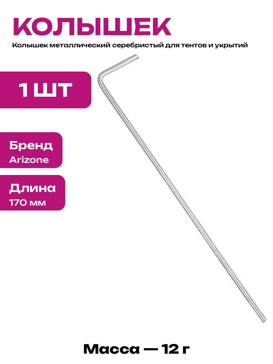 Колышки для палатки 17 см металлические набор для кемпинга