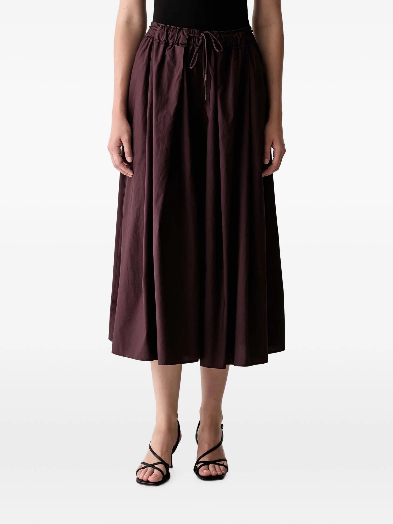 Юбка Drawstring-waist pleated midi skirt