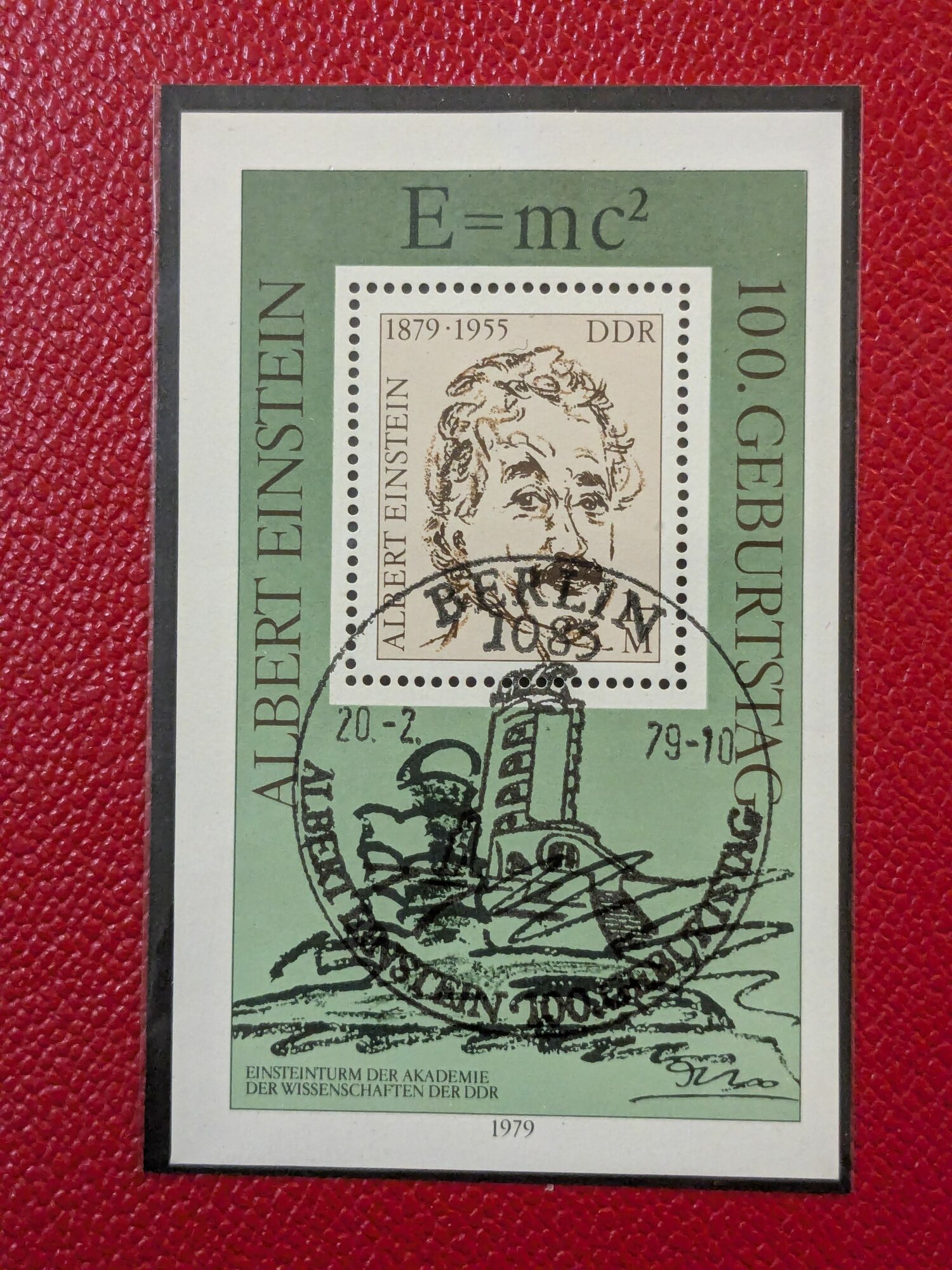 Марки Германия (ГДР) 1979. Космос. Блок: "100-летие со дня рождения Альберта Эйнштейна". Клеммташе и Спецгашение! Редкость