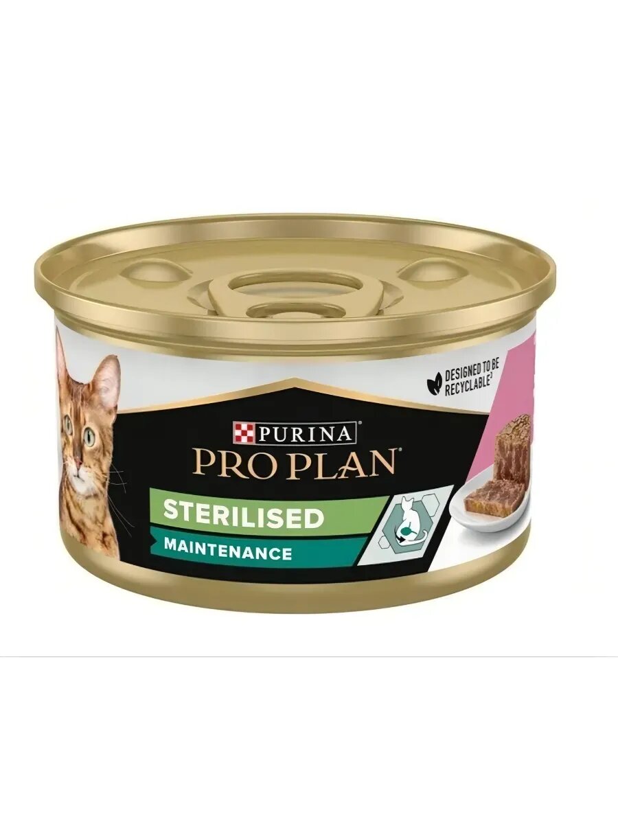 Корм влажный Purina Pro Plan паштет с лососем и тунцом для стерилизованных кошек 1 шт.