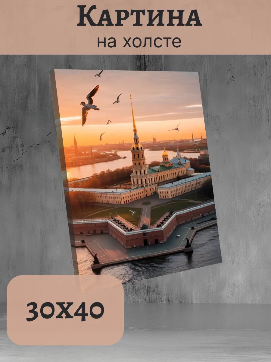Картина 30х40 Санкт-Петербург Стрелка Васильевского Острова