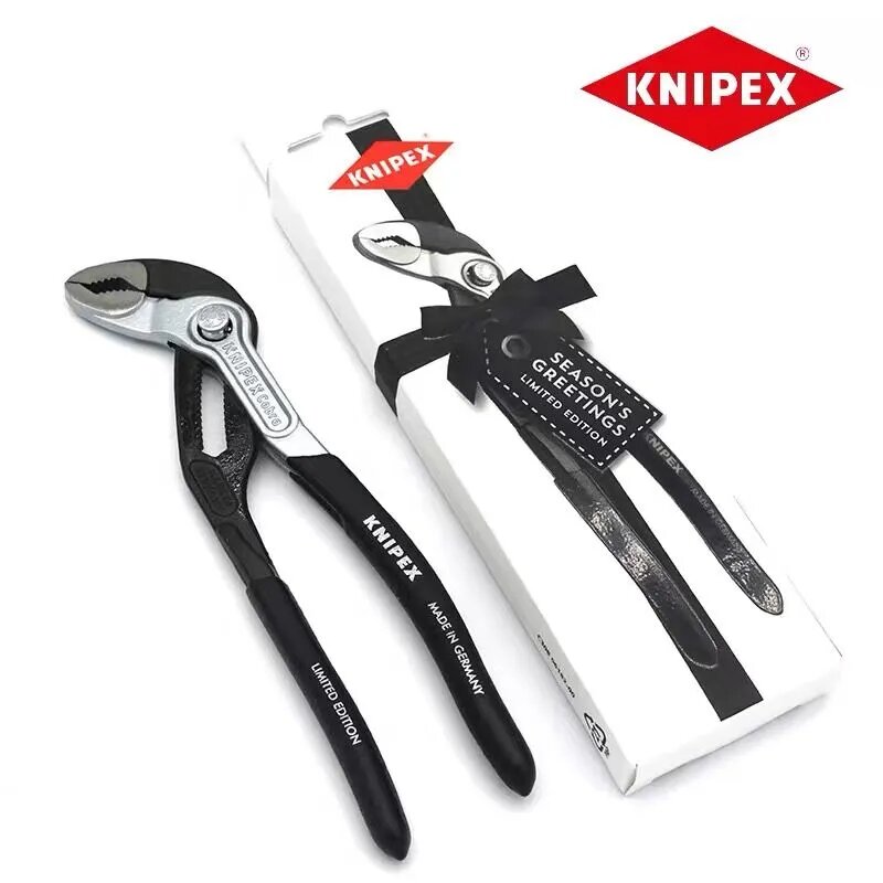 KNIPEX 87 99 180 S01 Cobra Высокотехнологичные клещи для водяных насосов 180 мм Двухцветные в рождественской белой коробке