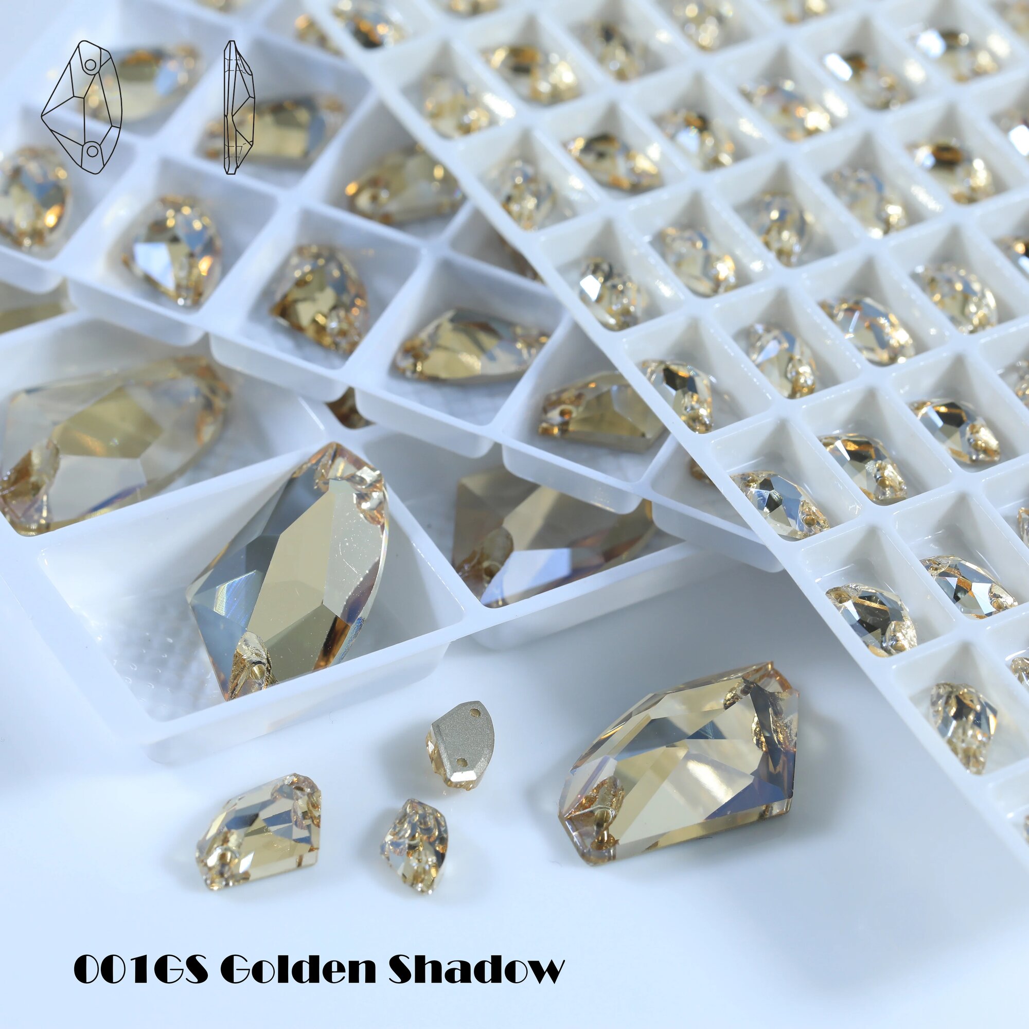 Стразы стеклянные 001GS Golden Shadow