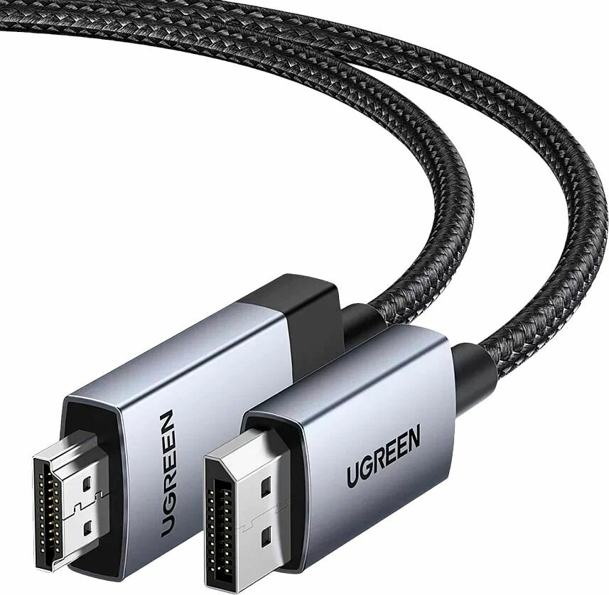 Ugreen Кабель для компьютерной периферии HDMI/DisplayPort, 1 м, серый
