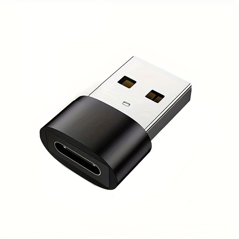 USB Type-C адаптер, переходник с разъемами «папа» на «мама» для телефонов/ноутбуков, 1 шт, черный