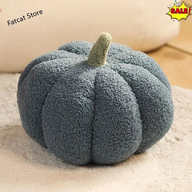 Подушка-игрушка "Тыква" Fatcat Store, 40x40 см, декоративная, синяя, гипоаллергенная