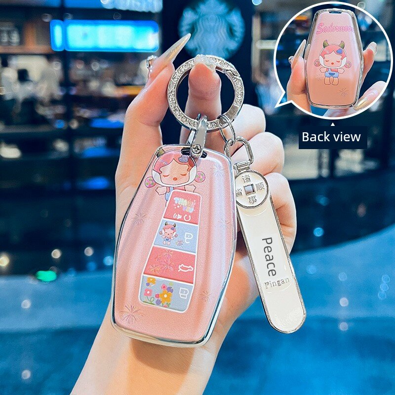 Брелок SP Girl с номером счастья и блестящим кольцом-защелкой для Geely Panda Mini