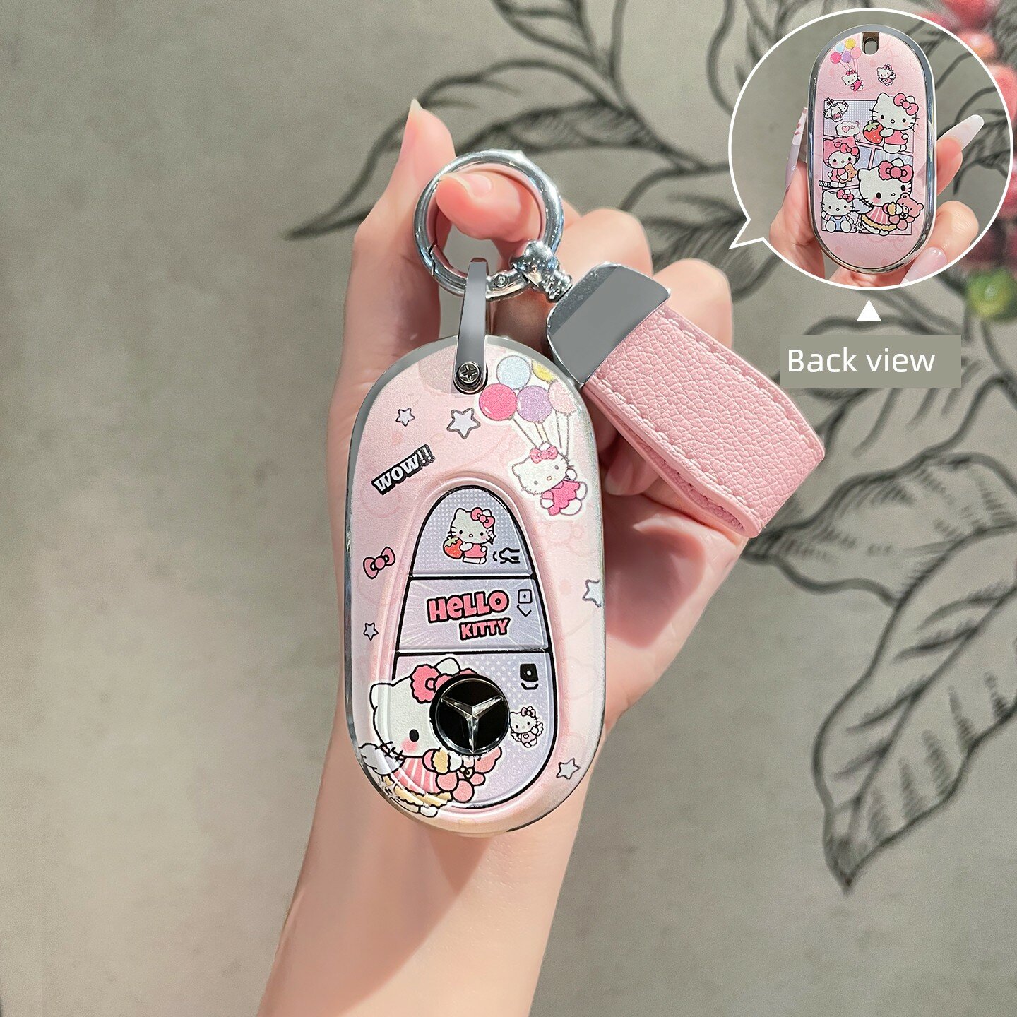 Крышка для брелока с кошкой Китти E-стиль короткая розовая косичка для аксессуара брелока