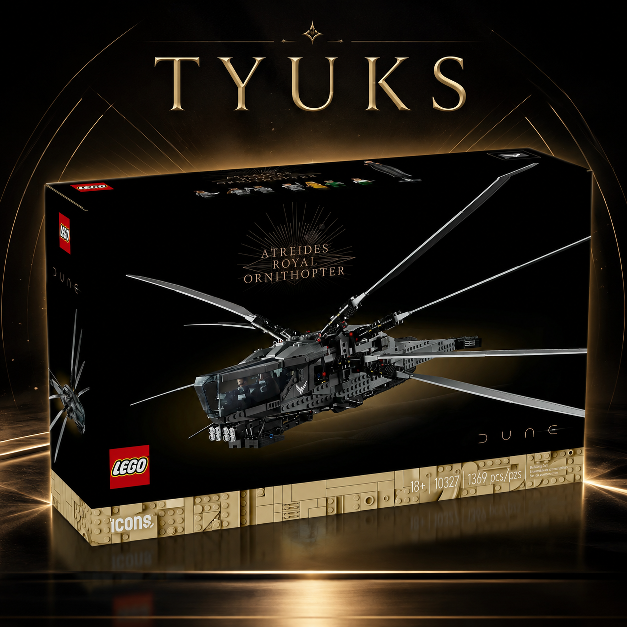 Конструктор LEGO Icons 10327 "Дюна: Королевский орнитоптер Атрейдесов", игрушка LEGO, 1369 деталей, коллекционный набор