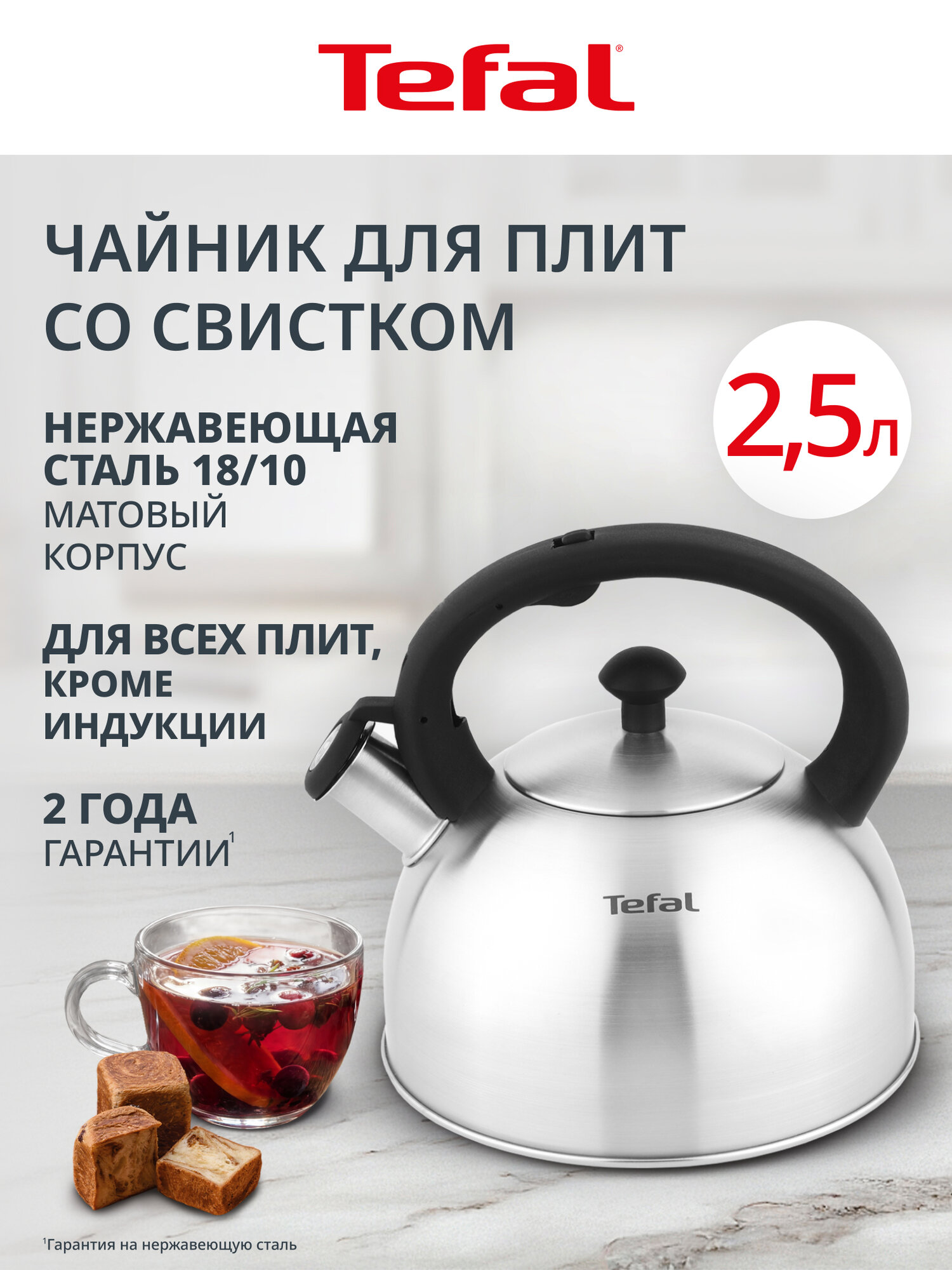 Чайник со свистком TEFAL N4210117