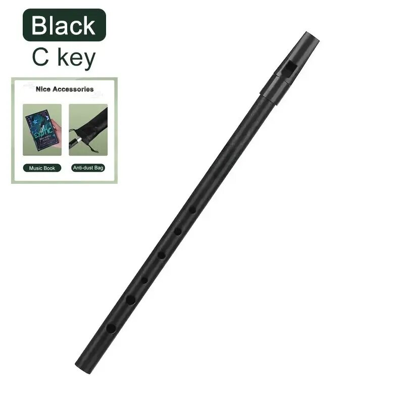 Черный ирландский свисток C key, 6 отверстий