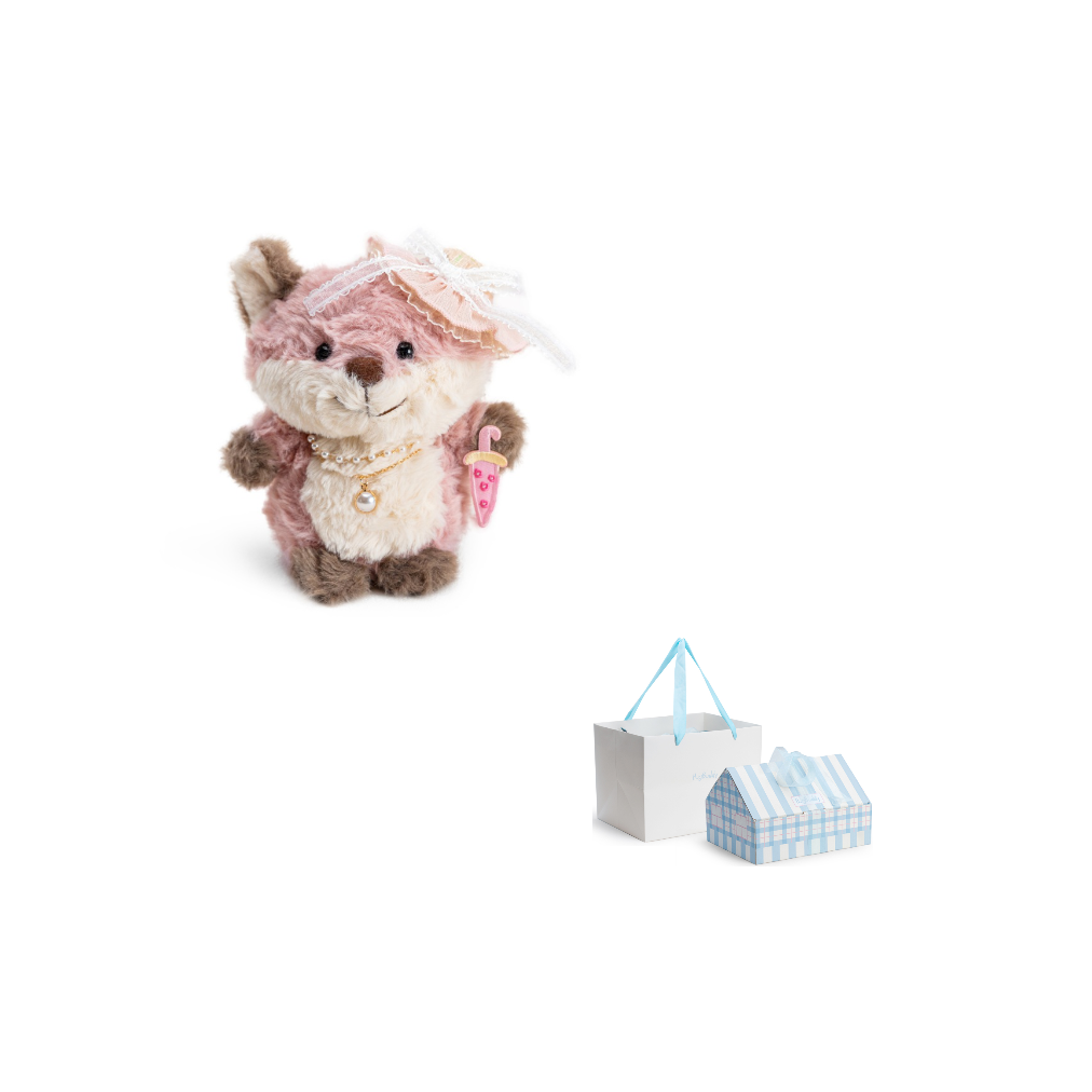 Hugbuddy Little Розовая Лиса Уют и Гармония Плюшевые Брелки Высота 16 см