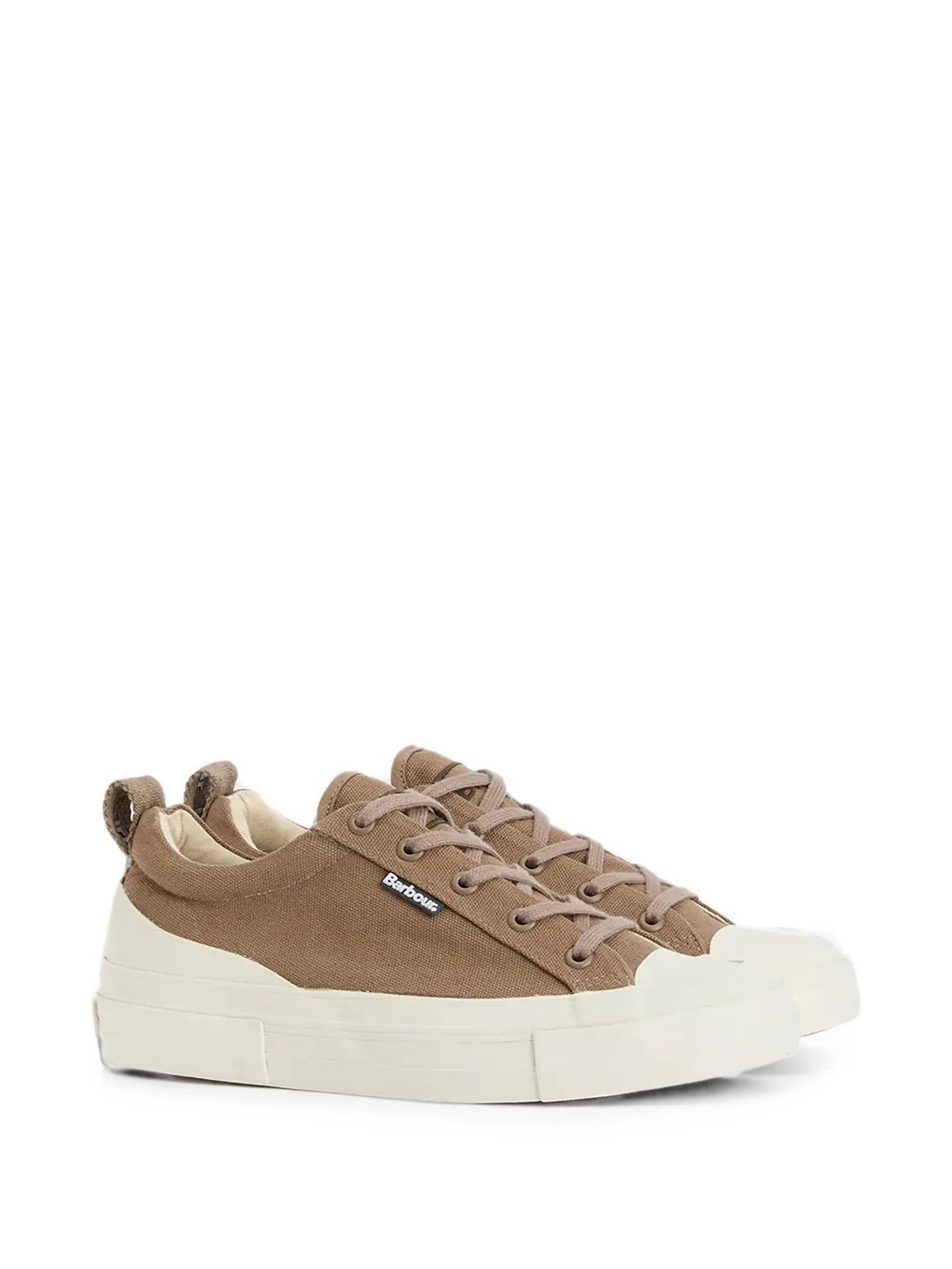 Кроссовки Barbour Stanhope canvas sneakers, размер 41, коричневый/серый/оранжевый — фото 1