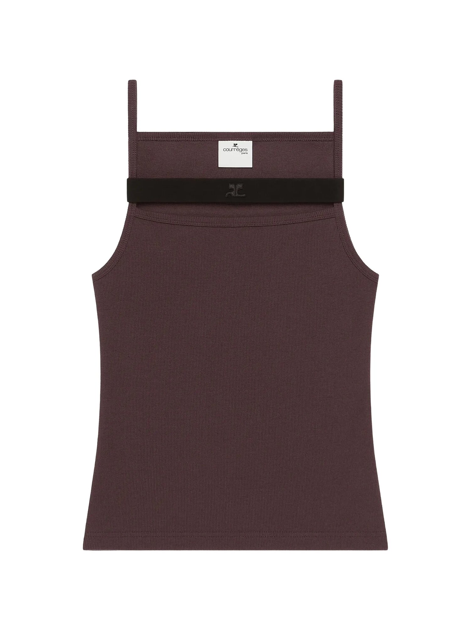 Топ Ribbed-knit strap-detail tank top