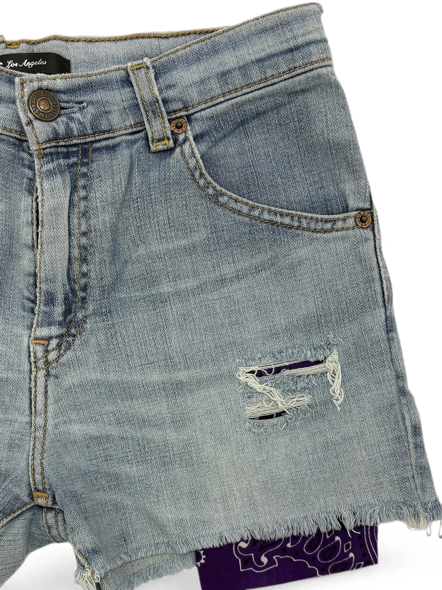 Шорты HTC Distressed bandana-insert shorts, размер 26 — фото 1