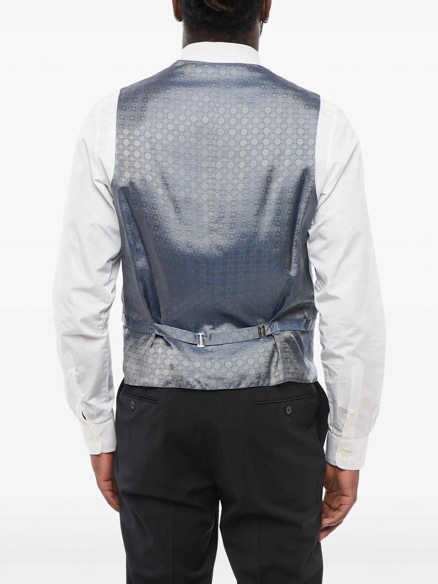 Жилет Corneliani Button-down silk waistcoat, размер 52, синий — фото 1