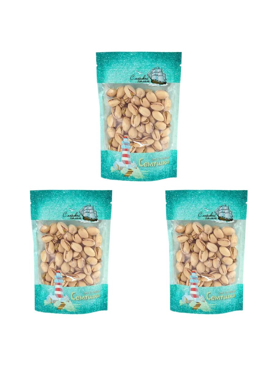 Семушка Фисташки жареные соленые, 3 шт по 150 г