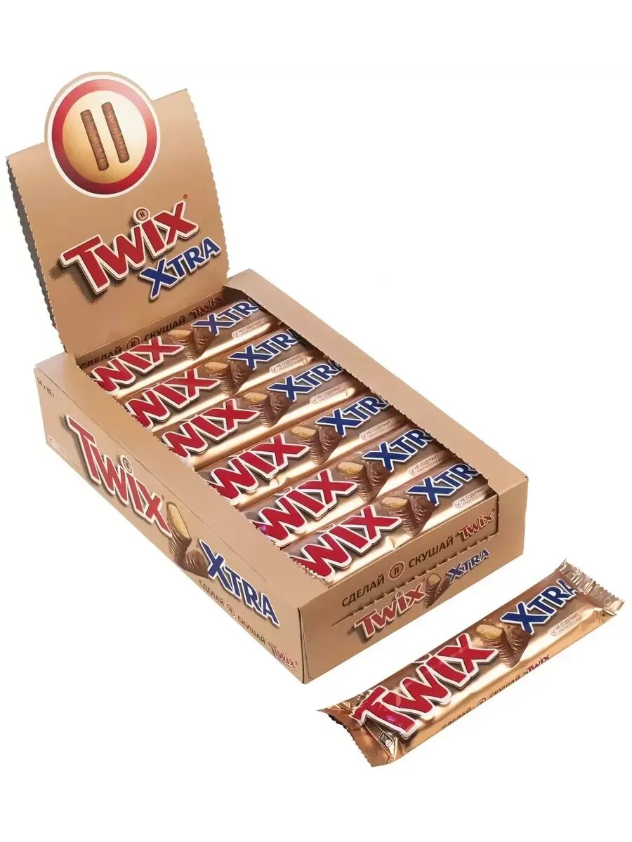 Twix Шоколадный батончик Твикс Extra, 24 шт по 82 г